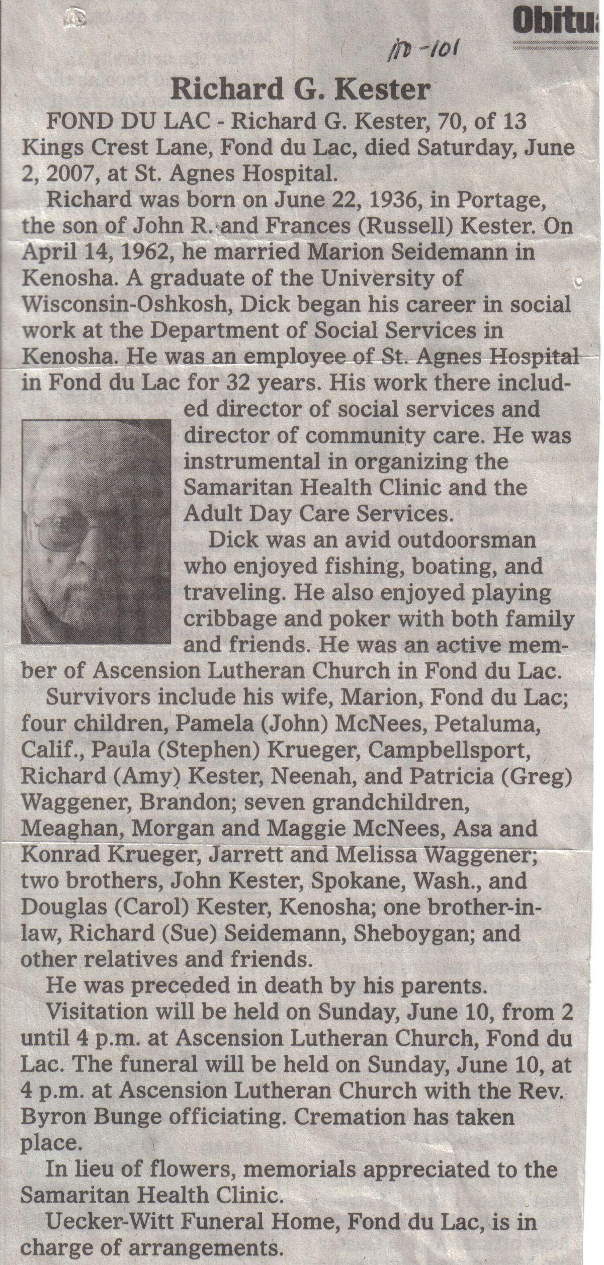 Kester, Richard G. – Friedrich & Rosine Seidemann Family